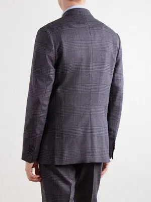 Paul Smith Prince Of Wales Wool And Silk-blend Suit Jacket