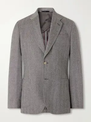 Paul Smith Wool And Cashmere-blend Herringbone Suit Jacket