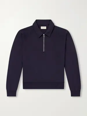 Officine Générale Organic Cotton-blend Half-zip Polo Sweater