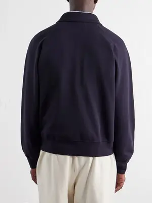 Officine Générale Organic Cotton-blend Half-zip Polo Sweater