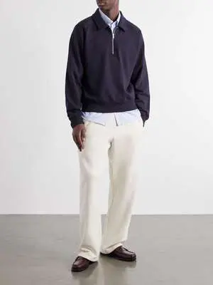 Officine Générale Payo Organic Cotton-blend Half-zip Polo Sweater