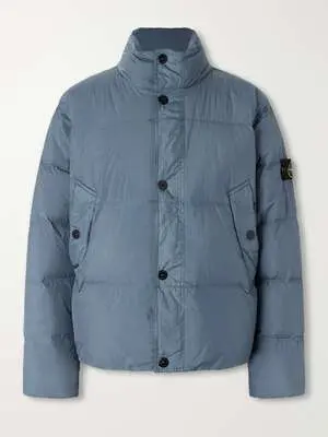 Stone Island Quilted Shell Down Jacket - Blue