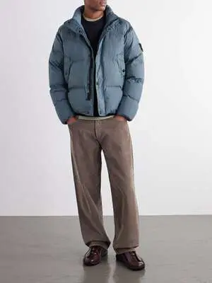 Stone Island Quilted Shell Down Jacket - Blue