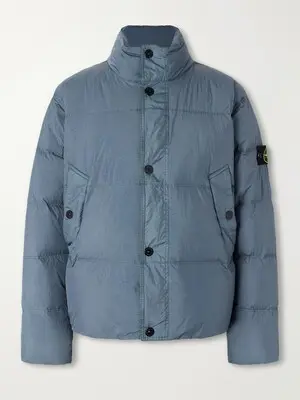 Stone Island Quilted Shell Down Jacket - Blue