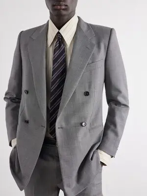 Husbands Double-breasted Birdseye Wool Suit
