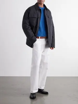 Massimo Alba Gran Torino Padded Canvas Overshirt - Blue