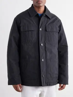 Massimo Alba Gran Torino Padded Canvas Overshirt - Blue