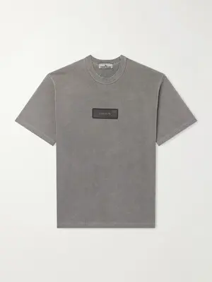 Stone Island Logo-print Cotton-jersey T-shirt - Gray