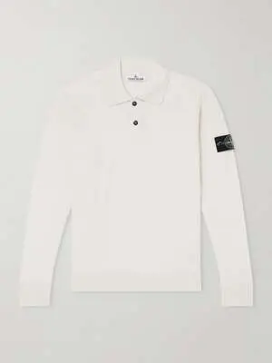 Stone Island Logo-appliquéd Virgin Wool Polo Shirt