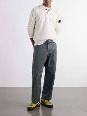 Stone Island Logo-appliquéd Virgin Wool Polo Shirt