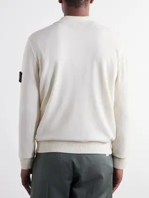 Stone Island Logo-appliquéd Virgin Wool Polo Shirt