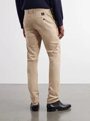 SLOWEAR Straight-leg Cotton-blend Twill Trousers - Neutrals