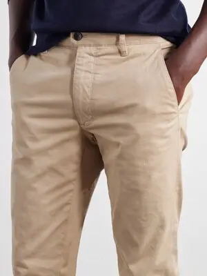 SLOWEAR Straight-leg Cotton-blend Twill Trousers - Neutrals