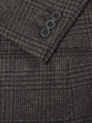 Husbands Double-breasted Prince Of Wales Merino Wool-twill Blazer