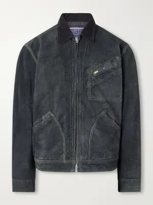 Ralph Lauren Chrysler Corduroy-trimmed Suede Jacket