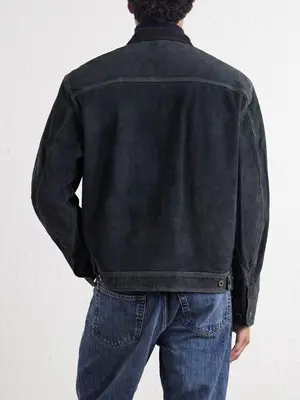 Ralph Lauren Chrysler Corduroy-trimmed Suede Jacket