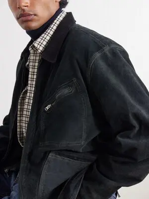 Ralph Lauren Chrysler Corduroy-trimmed Suede Jacket