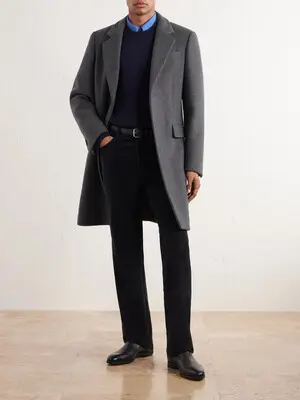 Burberry Wool Coat With Horn Button Closure