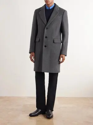 Burberry Wool Coat With Horn Button Closure