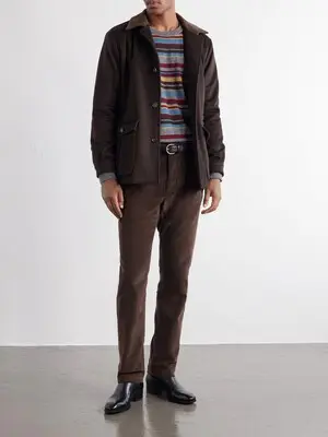 SLOWEAR Incotex Straight-leg Stretch-cotton Corduroy Trousers