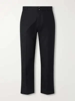 AMI Paris Parisian-fit Straight-leg Cotton-gabardine Trousers - Black