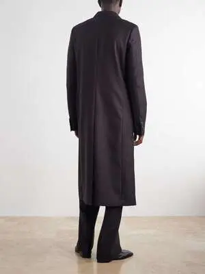 Dries Van Noten Double-breasted Herringbone Wool Coat