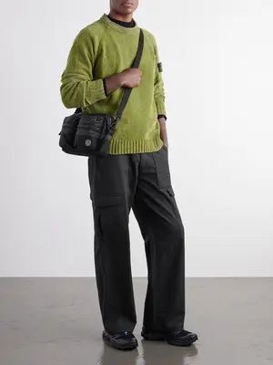 Stone Island Logo-appliquéd Coated Cotton-ripstop Messenger Bag
