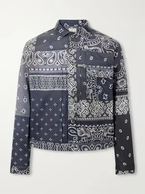 Kapital Bandana-print Patchwork Cotton Overshirt - Blue