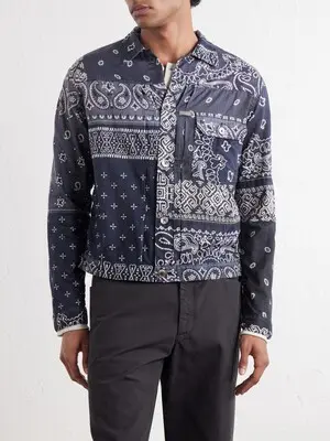 Kapital Bandana-print Patchwork Cotton Overshirt - Blue