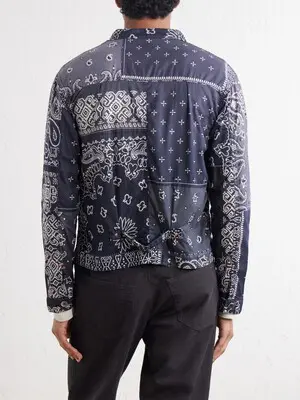 Kapital Bandana-print Patchwork Cotton Overshirt - Blue