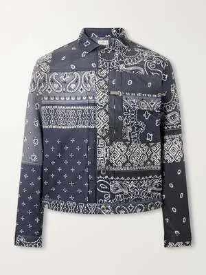 Kapital KAPITAL - Bandana-Print Patchwork Cotton Overshirt - Men - Blue - 3 Navy