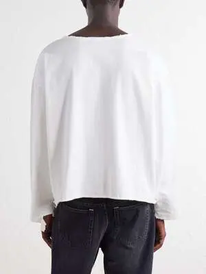 SECOND / LAYER Distressed Printed Cotton-jersey T-shirt