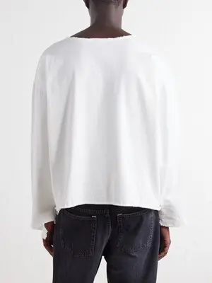 SECOND / LAYER Distressed Printed Cotton-jersey T-shirt