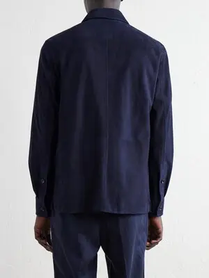 Ralph Lauren Purple Label Barrow Suede Overshirt - Blue