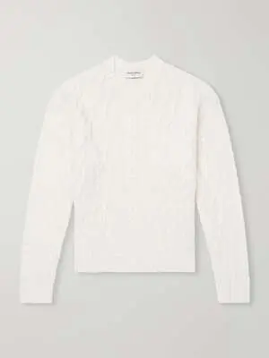 Officine Générale Remy Cable-knit Wool-blend Bouclé Sweater - Cream