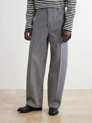 AMI Paris Wide-leg Striped Jeans