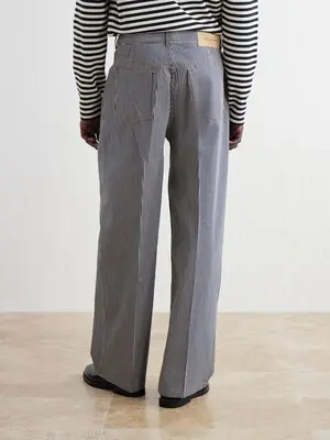 AMI Paris Wide-leg Striped Jeans