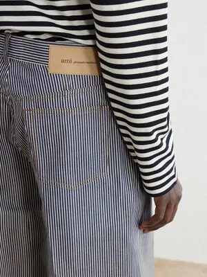 AMI Paris Wide-leg Striped Jeans