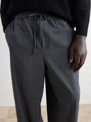 AMI Paris Wide-leg Virgin Wool Trousers