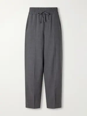 AMI Paris Wide-leg Virgin Wool Trousers - Gray