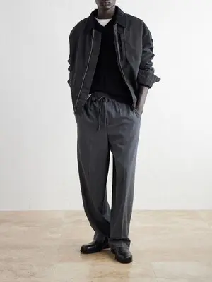 AMI Paris Wide-leg Virgin Wool Trousers