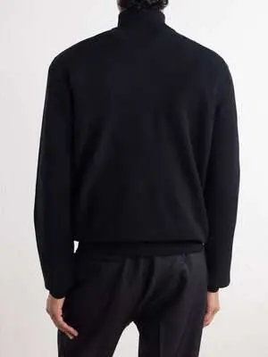 Ralph Lauren Purple Label Wool-piqué Half-zip Sweater