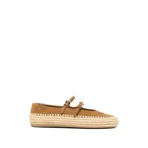 Prada Camel Suede Ballerinas
