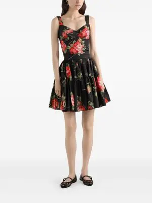 Dolce & Gabbana Rose Bouquet Print Bustier Top