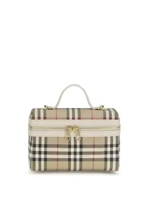 Burberry Vanity Check Small Handbag - Cream