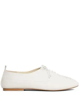 Celine Triomphe Richelieu Leather Lace-up Shoe - White
