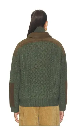 Sea Allen Cable Half Zip Double Layer Sweater
