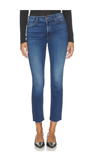 MOTHER The Mid Rise Dazzler Ankle Fray In Blue - Taking Chances