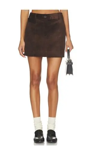Paige Camden Corduroy Skirt In Brown