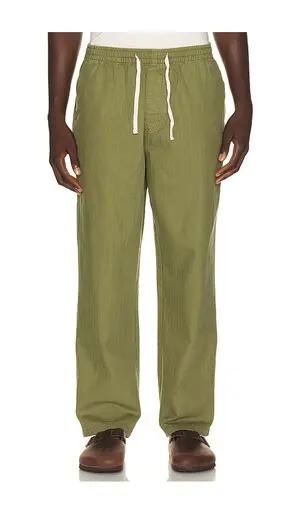 RHYTHM Essential Herringbone Jam Pant In Green - Olive